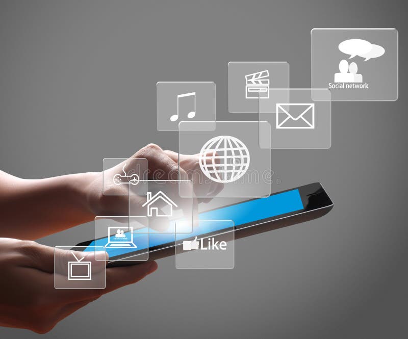 Touch Screen Smartphone in Hand Stock Photo - Image of holding, phone ...