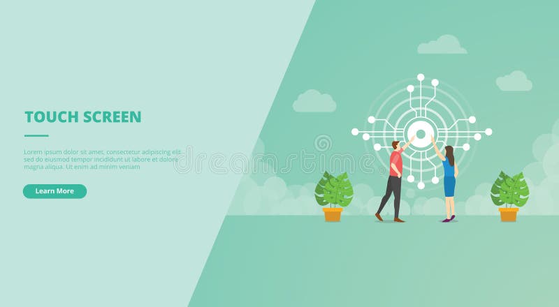 Touch Screen Technology Concept for Website Landing Homepage Template ...