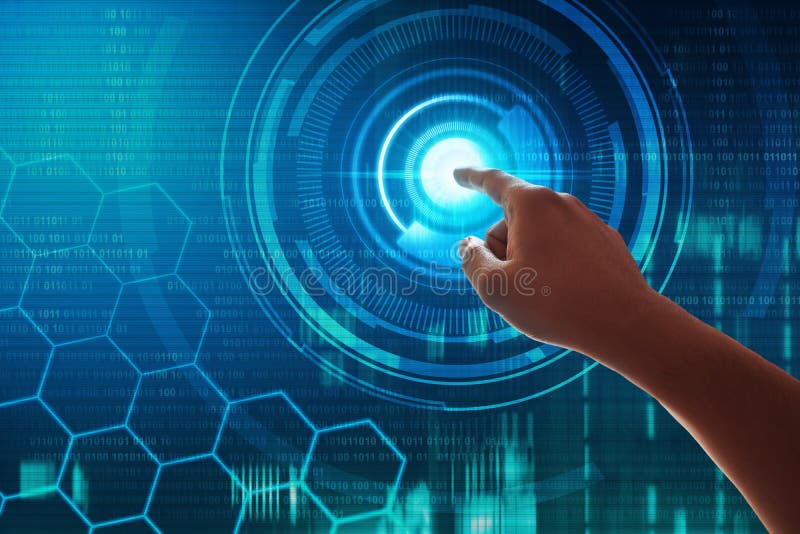 Future Technology Touch Screen Stock Image - Image of interface ...