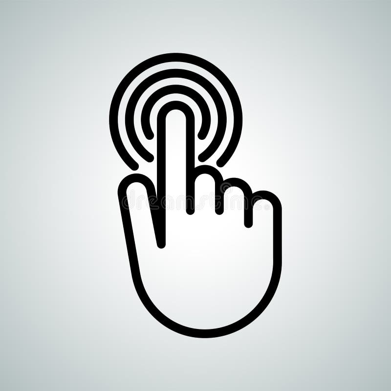 Touch Screen Finger Hand Press Push Vector Icon Stock Vector ...