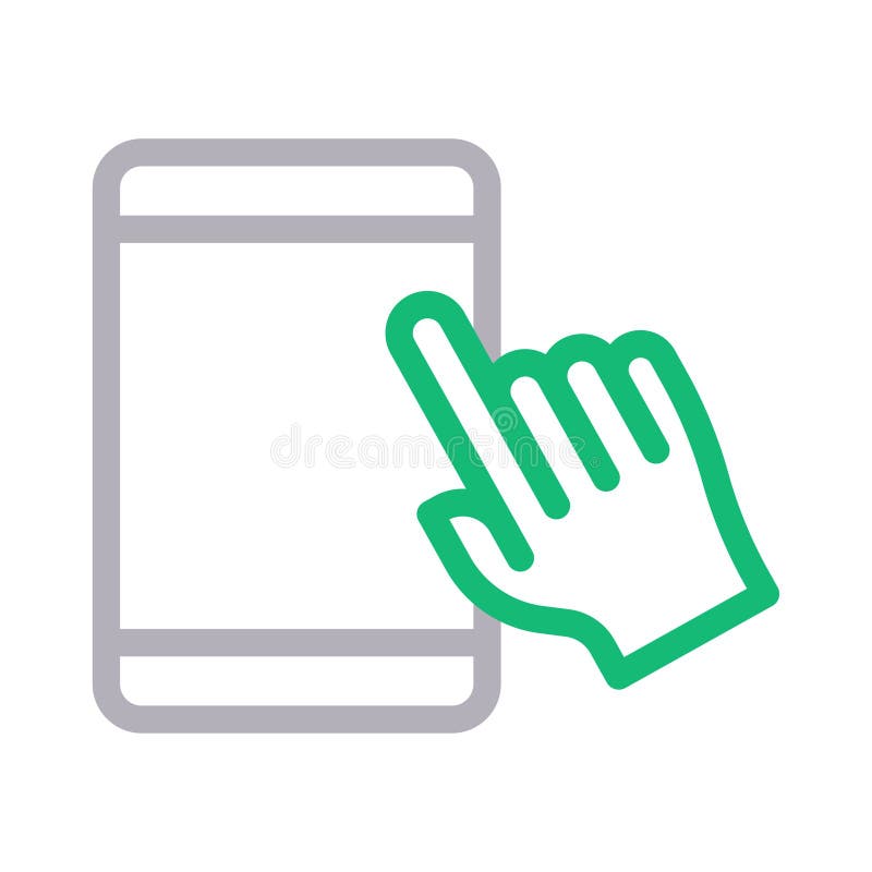 Touch Screen Vector Color Line Icon Stock Vector - Illustration of ...