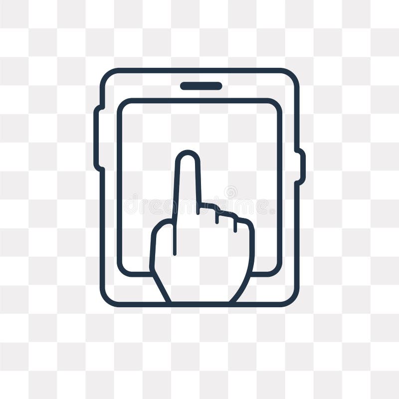 Touch Screen Vector Icon Isolated On Transparent Background, Lin Stock ...