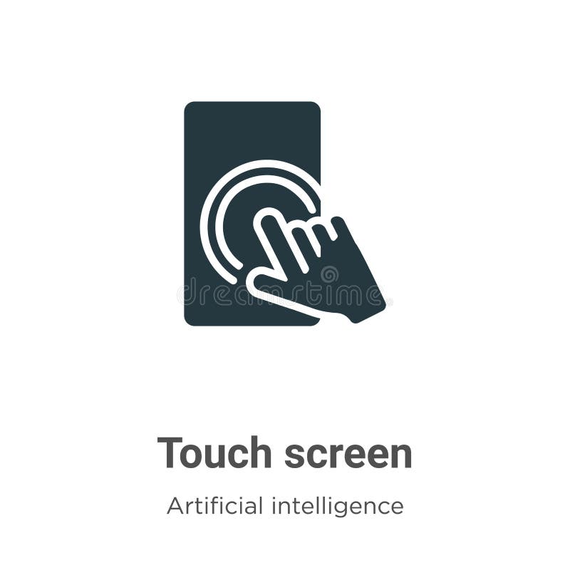 Touch Screen Vector Icon on White Background. Flat Vector Touch Screen ...
