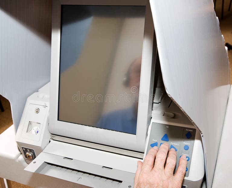 Touch Screen Voting Closeup Stock Image - Image of machine, precinct ...