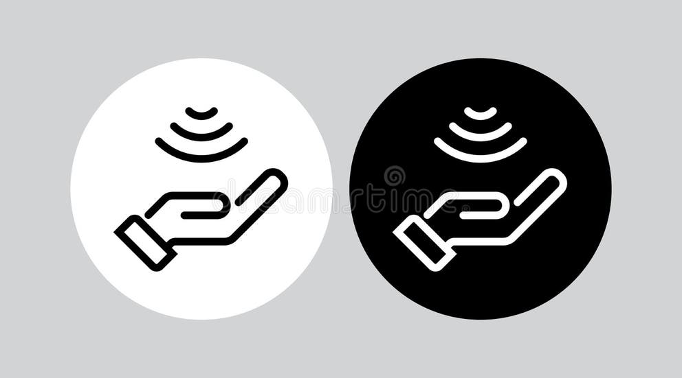 Touch Signal, Hand Sensor Control. Vector Icon Isolated. Stock ...