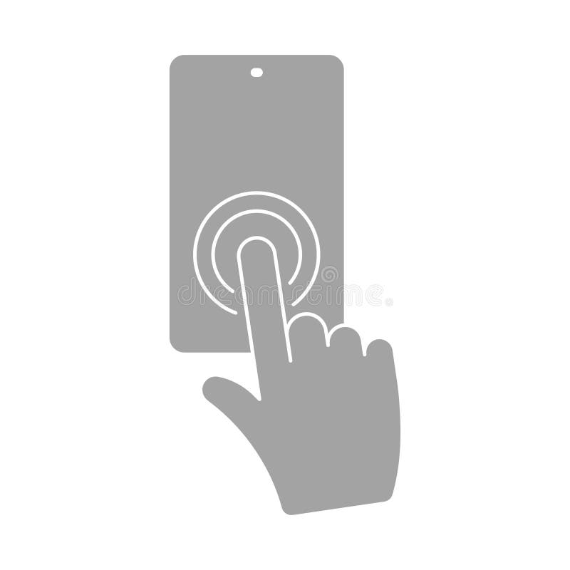 Touch Smartphone Icon with Hand for Your Projects Stock Vector ...
