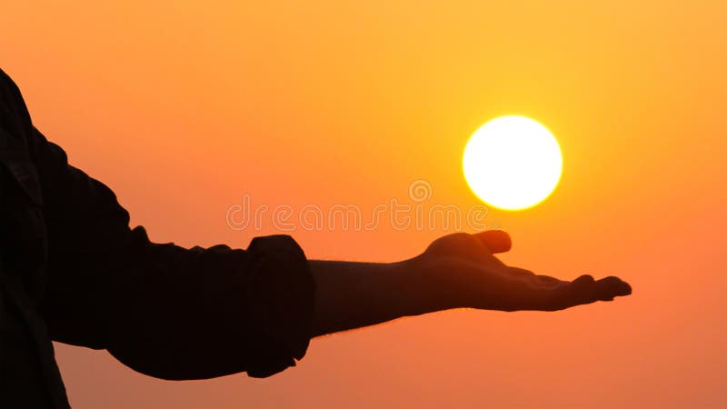 Touch the sun stock image. Image of sunset, concepts - 70343193