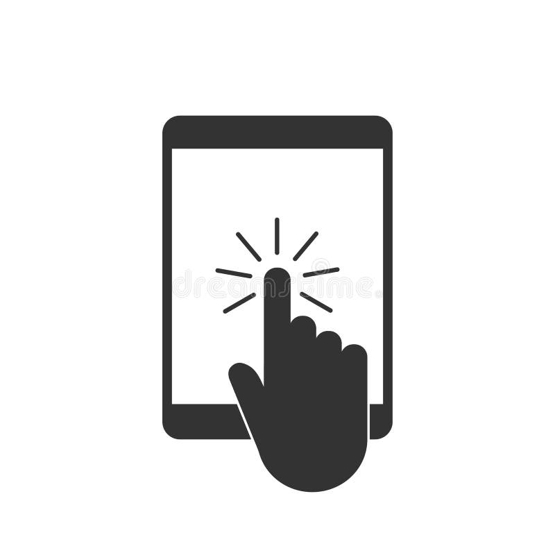 Smartphone Touch Icon. Fingerprint Icon. Vector Illustration, Flat ...