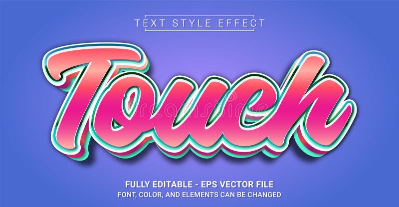 Touch Text Style Effect. Editable Graphic Text Template Stock Vector ...