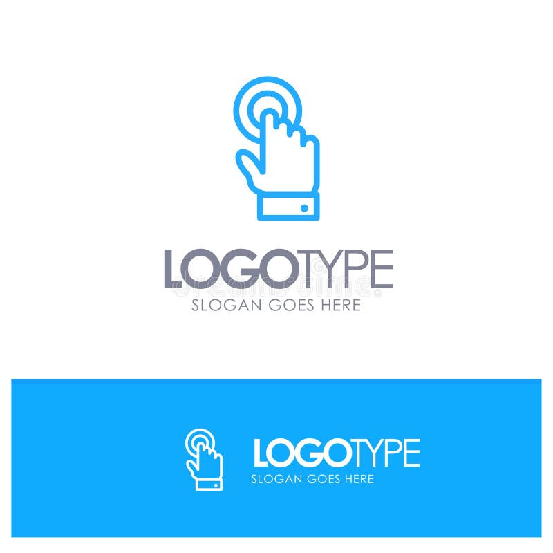 Touch, Touchscreen, Interface, Technology Blue Logo Line Style Stock ...