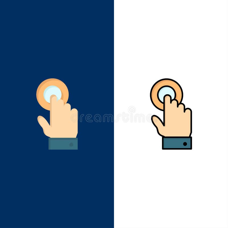 Touch, Touchscreen, Interface, Technology Icons. Flat and Line Filled ...