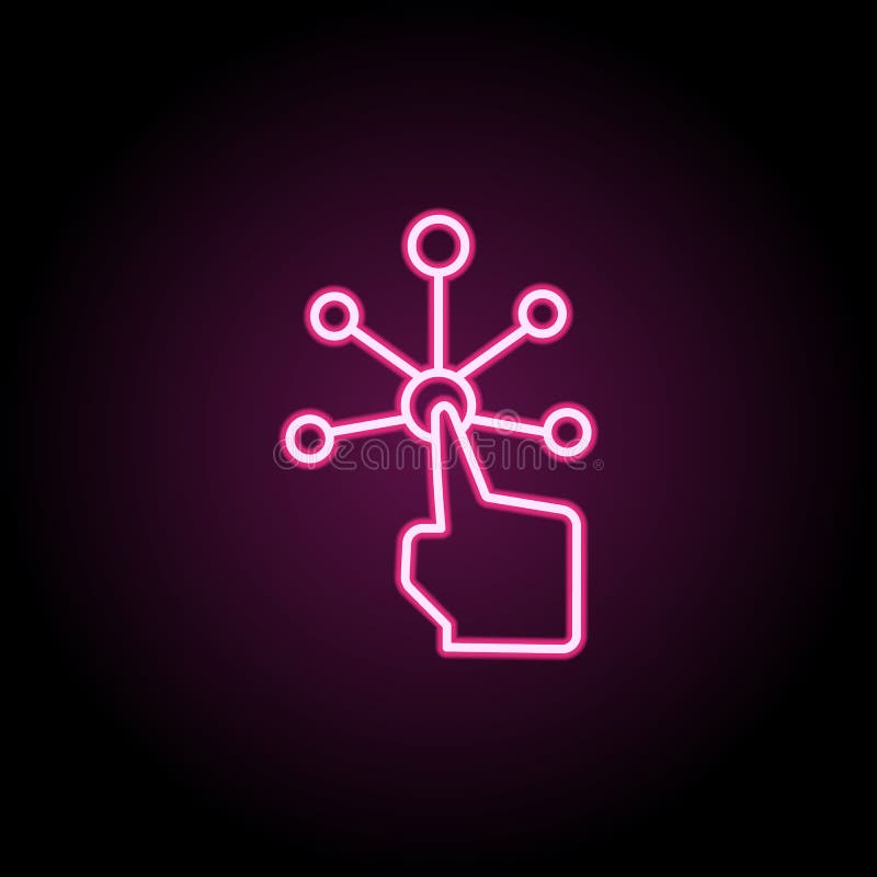Touch, Ui, Interactive, Finger Neon Icon. Simple Thin Line, Outline ...