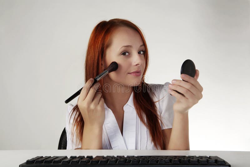 Touch up stock image. Image of caucasian, makeup, beauty - 21817779