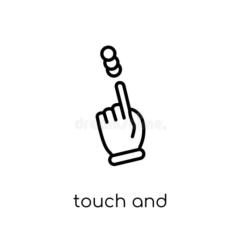 Touch and Upward Slide Icon. Trendy Modern Flat Linear Vector To Stock ...
