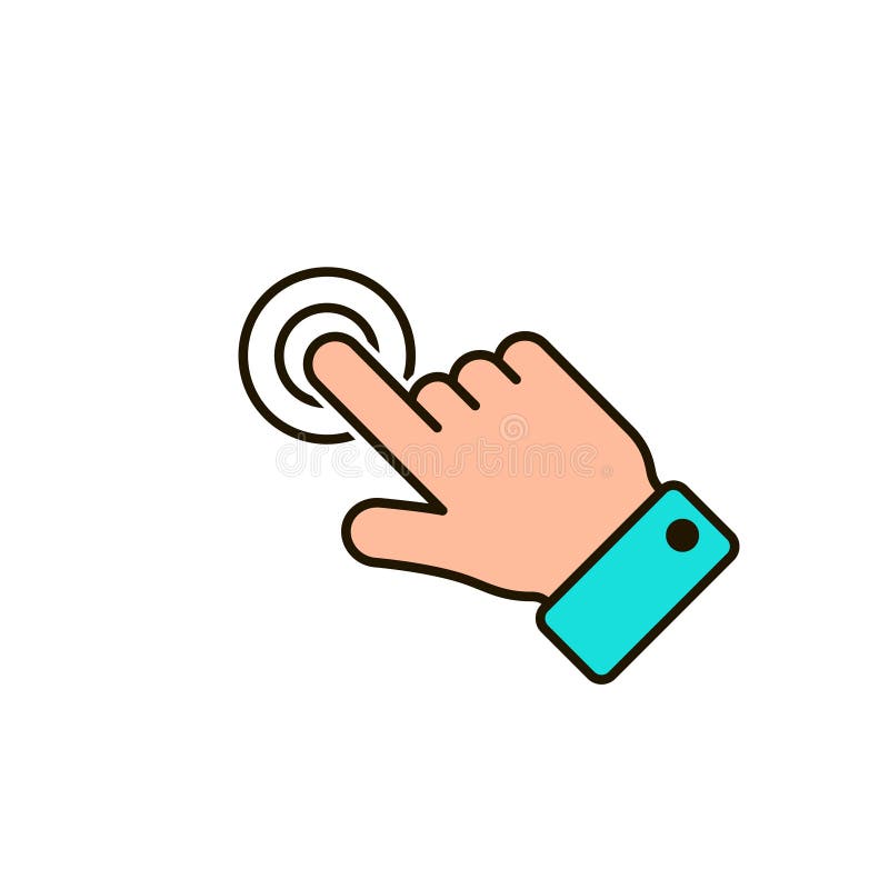 Touch Vector Color Icon. Flat Isolated Illustration Stock Vector ...