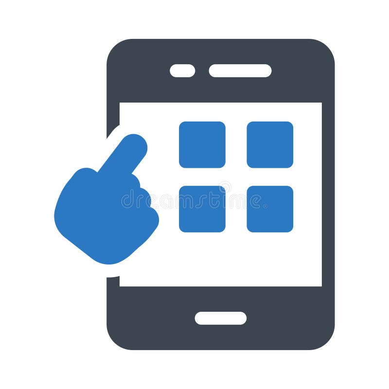 Touch Vector Glyph Color Icon Stock Vector - Illustration of black ...