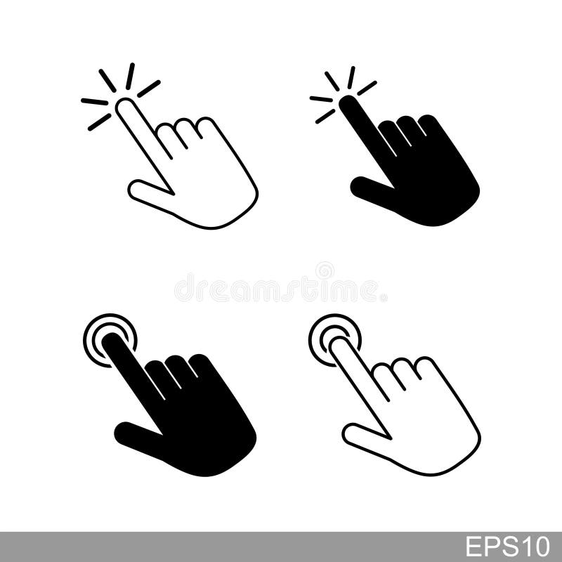 Touch Vector Icon on White Background. Stock Vector - Illustration of ...