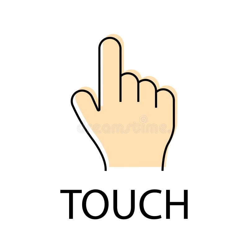 Touch Vector Icon. Black Illustration Isolated on White Background for ...