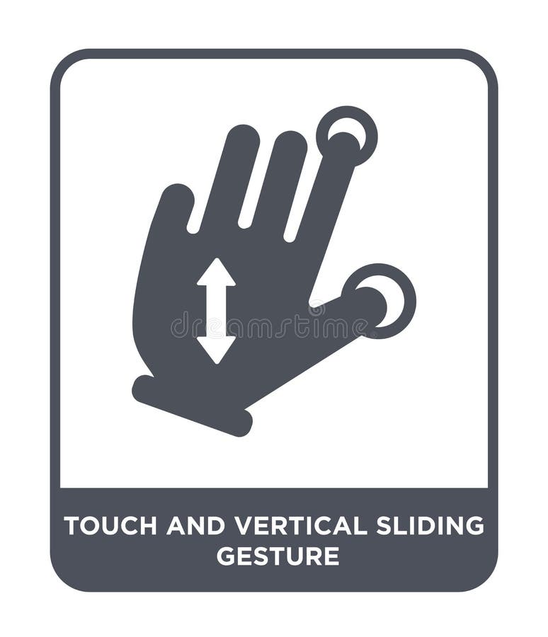 Touch and Vertical Sliding Gesture Icon. Trendy Flat Vector Touch and ...