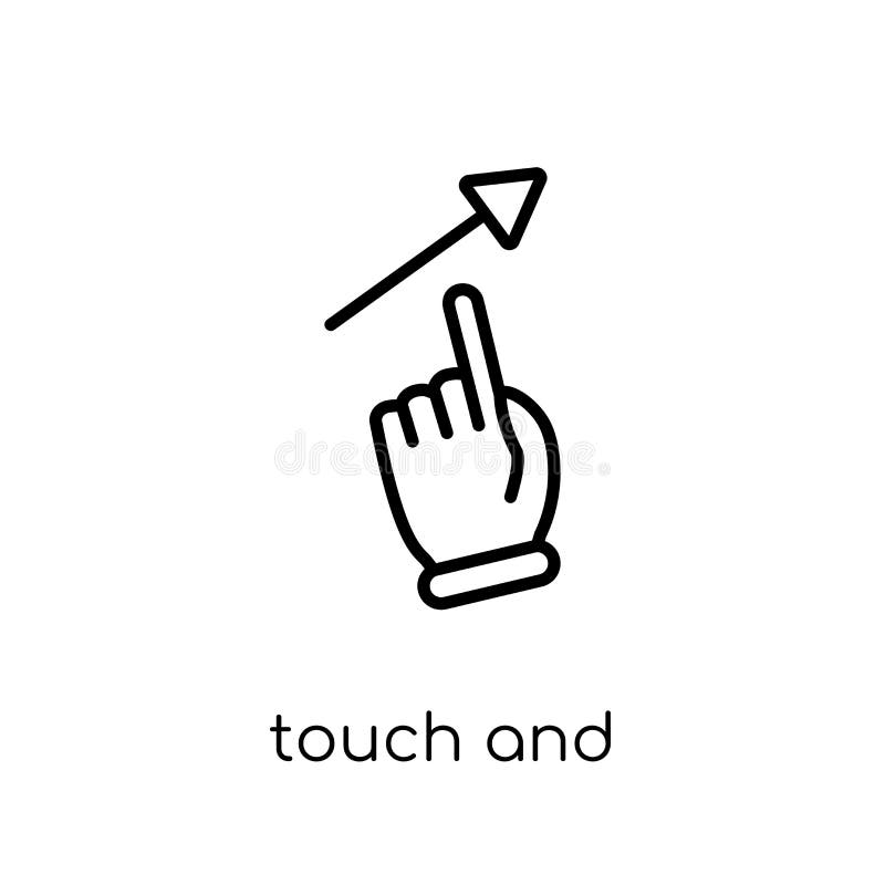 Touch and Vertical Sliding Gesture Icon. Trendy Modern Flat Line Stock ...
