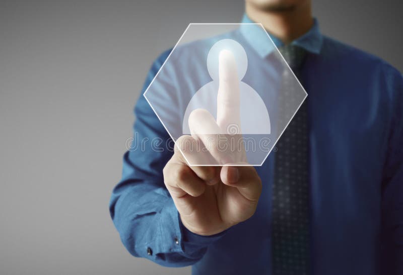 Touch Virtual Icon of Social Network Stock Photo - Image of button ...