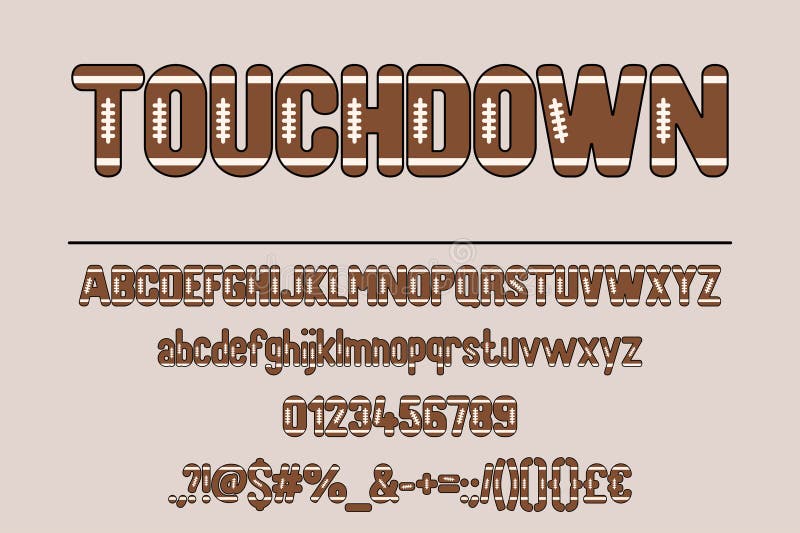 Touchdown. American Football Font Set Stock Vector - Illustration of ...