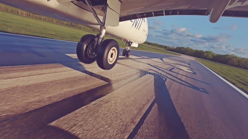 Touching Aircraft Runway View Under Wing Stock Photos - Free & Royalty ...