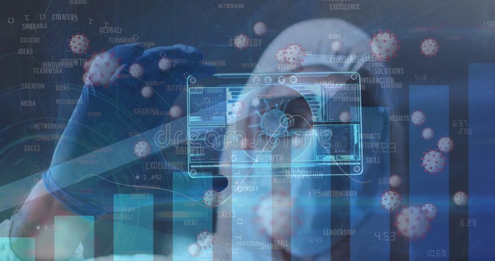 Touching Blue-gloved Hand Exploring Holographic Virus Data in Analytics ...