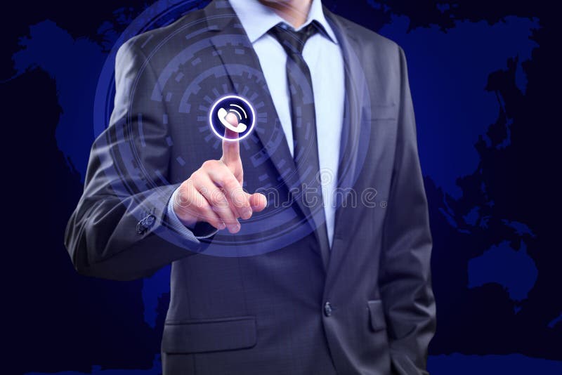 Businesswomen Contact Us Visual Screen Stock Photos - Free & Royalty ...