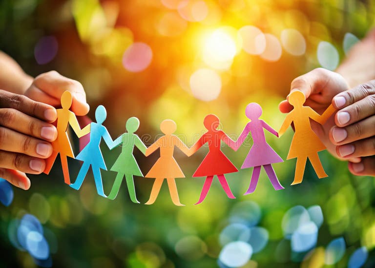 A Touching Display of Unity Hands Holding Paper People Evoking ...