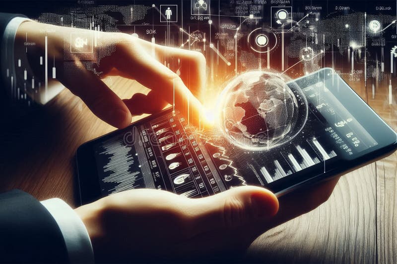 "Touching the Future of Finance",high Resolution Stock Illustration ...