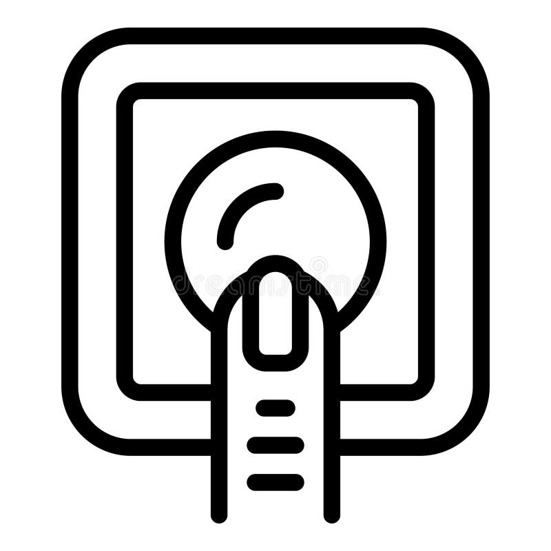 Touching the Future, Hand Interacting with Touchscreen Icon Stock ...