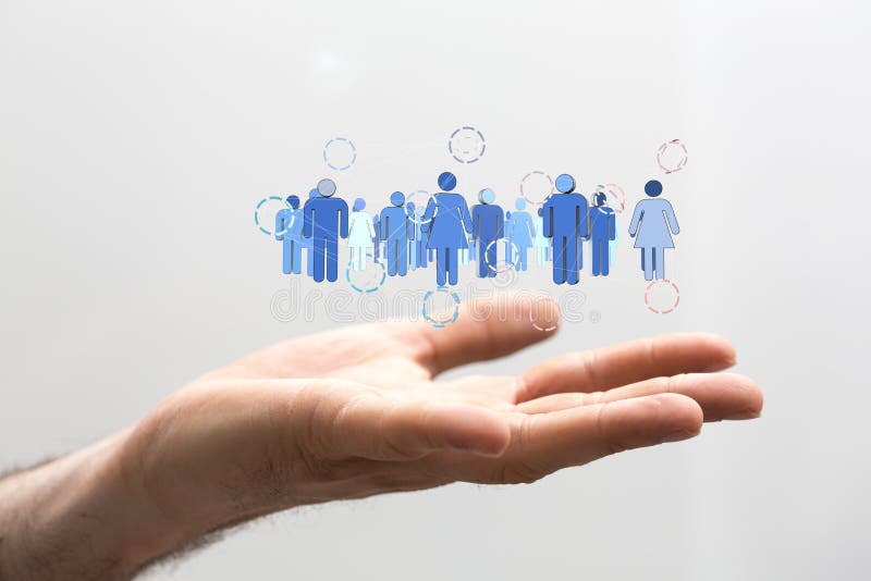 A Touching Global Network and Data Customer Connection Stock Photo ...