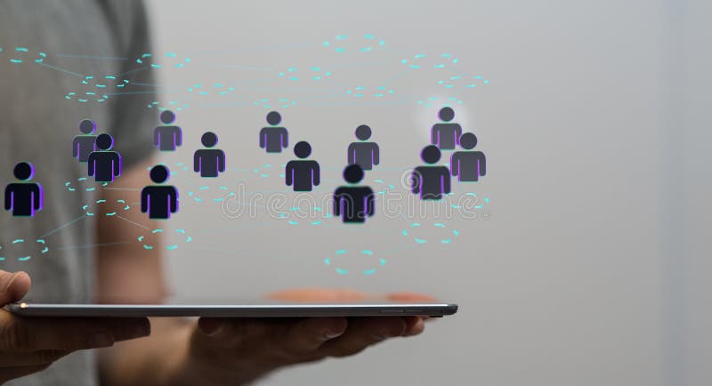 A Touching Global Network and Data Customer Connection Stock Image ...