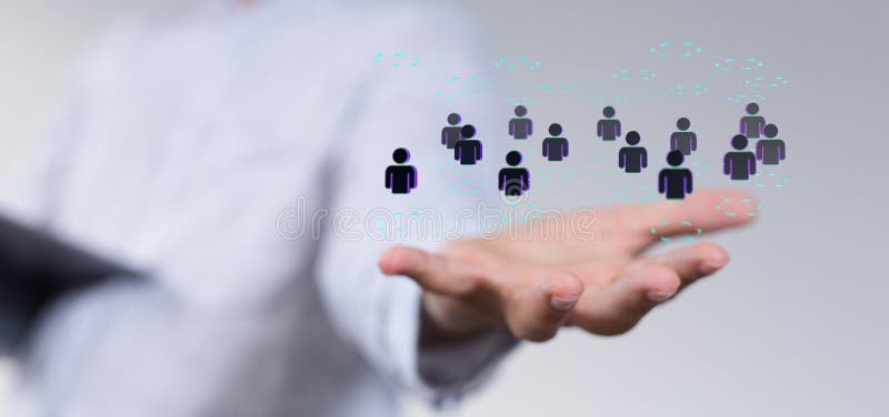 A Touching Global Network and Data Customer Connection Stock Image ...