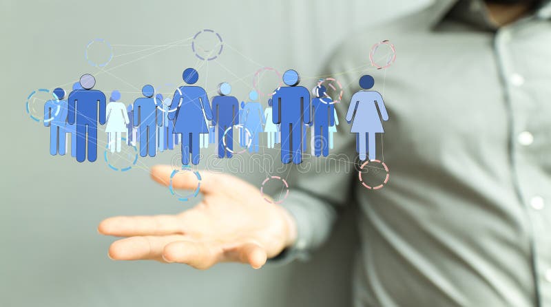 A Touching Global Network and Data Customer Connection Stock Photo ...