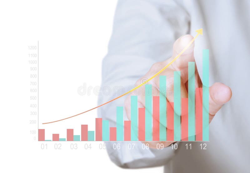 Touching graph of work stock photo. Image of profit, pointing - 56004966