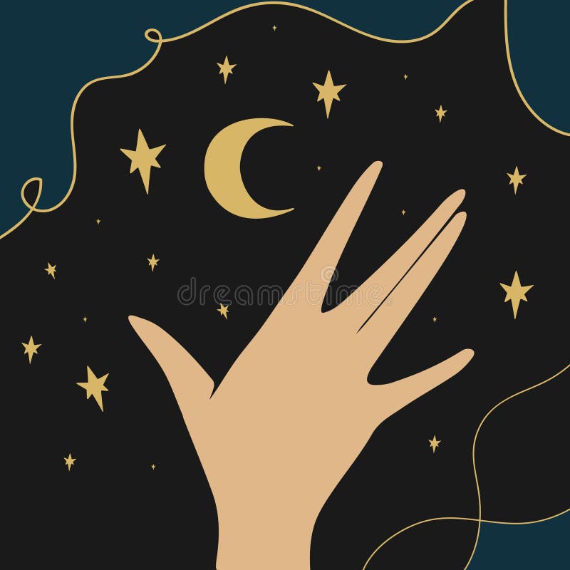 Touching Midnight Sky. Simple Background with Midnight Sky View and a ...
