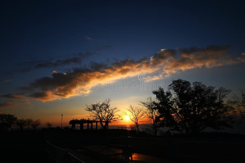 A Touching Moment of Sunrise at Dawn. Magic Hour. Stock Photo - Image ...