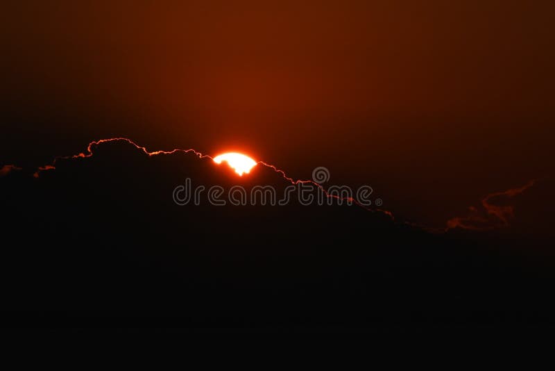 A Touching Moment of Sunrise at Dawn. Magic Hour. Stock Photo - Image ...