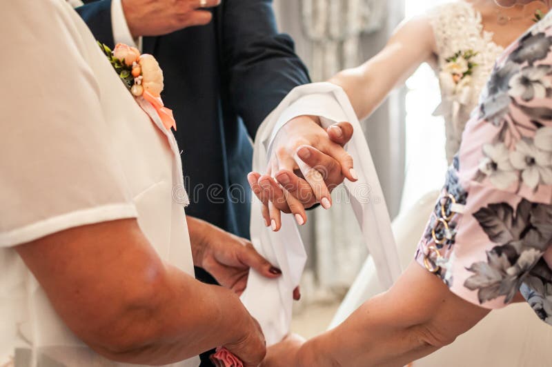 A Touching Moment of Unity in Wedding Ceremony Handbinding Stock Image ...