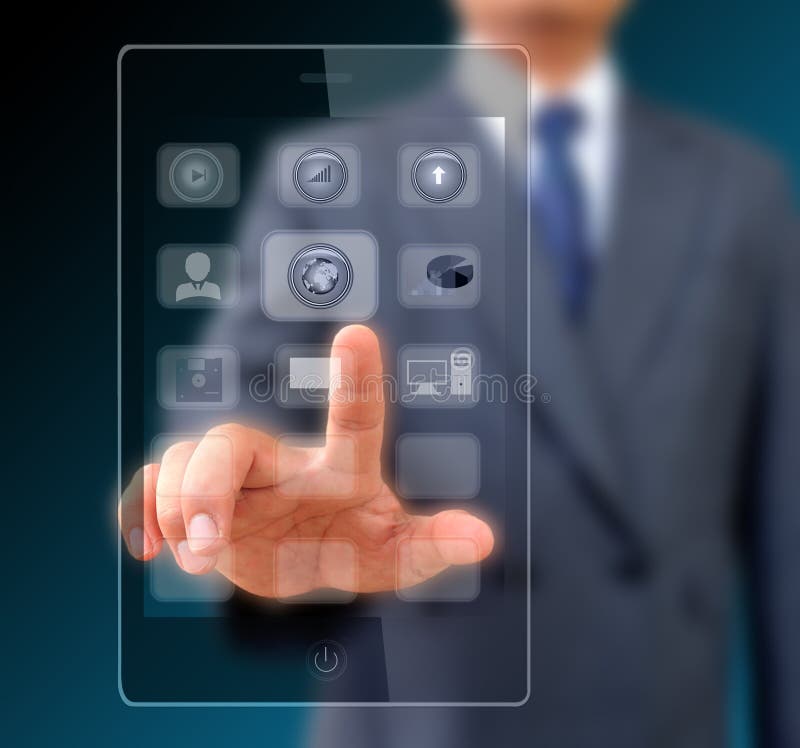 Touching Screen on Modern Mobile Smart Phone Stock Photo - Image of ...