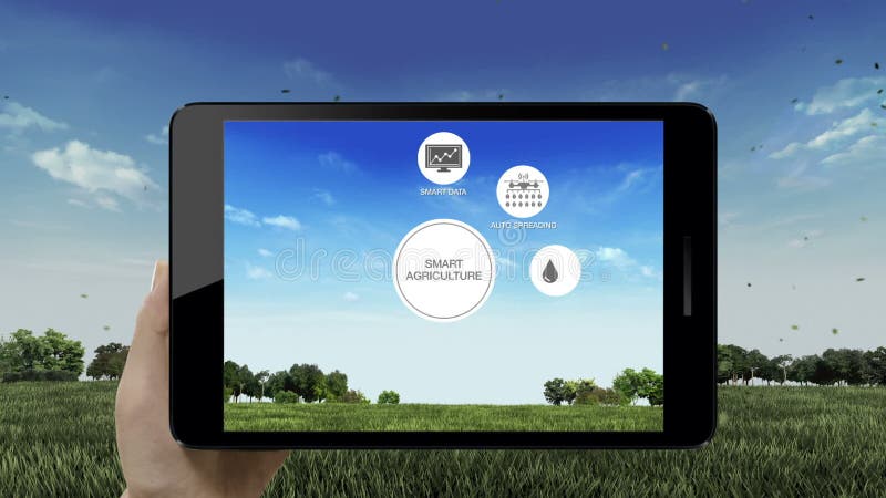 Touching Smart Agriculture Icon, Smart Farming, Information Icon in ...