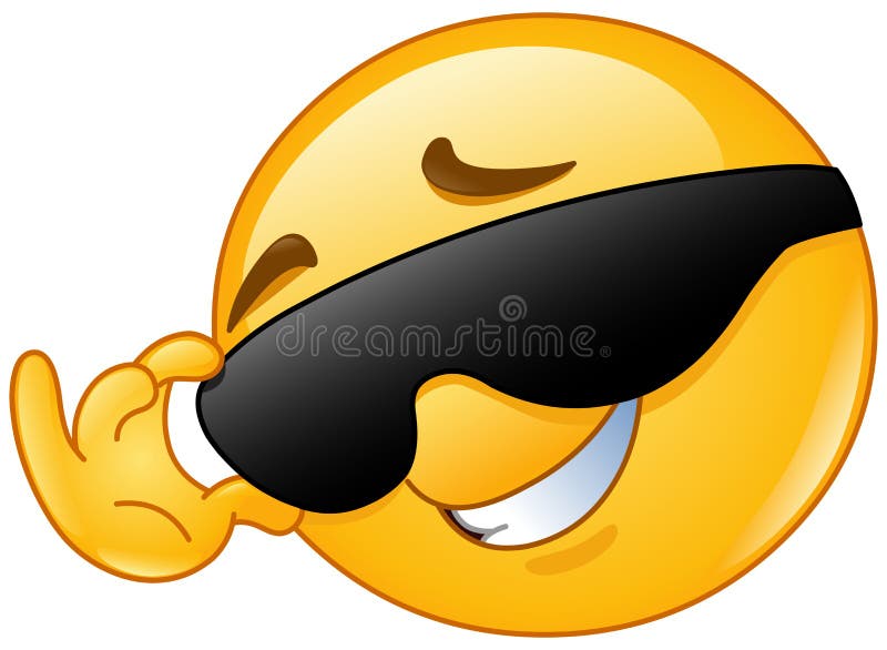 Sunglasses Emoticon with Big Smile Stock Vector - Illustration of funny ...