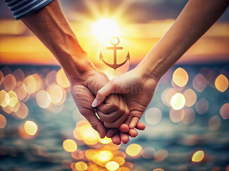 A Touching Symbol of Love Couples Fingers Intertwined To Form an Anchor ...