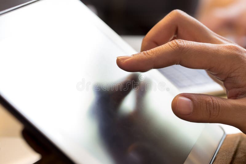 Touching tablet pc stock photo. Image of adult, internet - 61978016