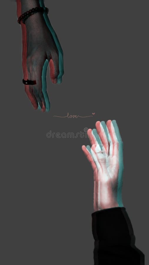 Touchless Love, Long Distance Relationship Stock Illustration ...