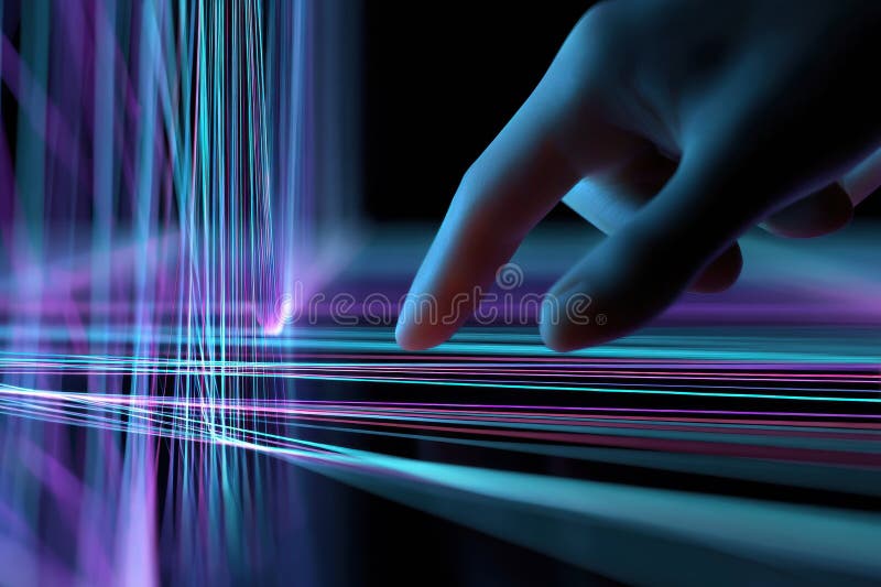 Touchless Payment System Displaying Hand Scan Animation with Glowing ...