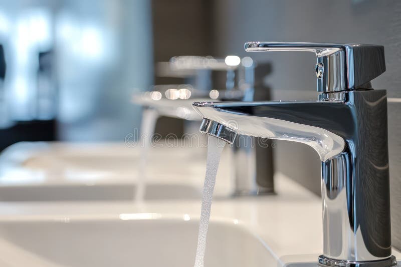 Touchless Sensor Faucet for Modern Bathroom Hygiene Stock Image - Image ...