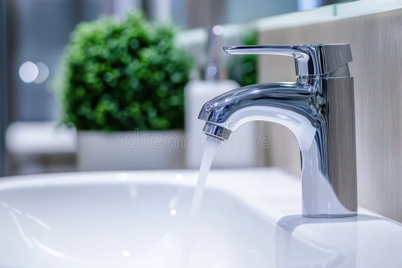 Touchless Sensor Faucet for Modern Bathroom Hygiene Stock Photo - Image ...